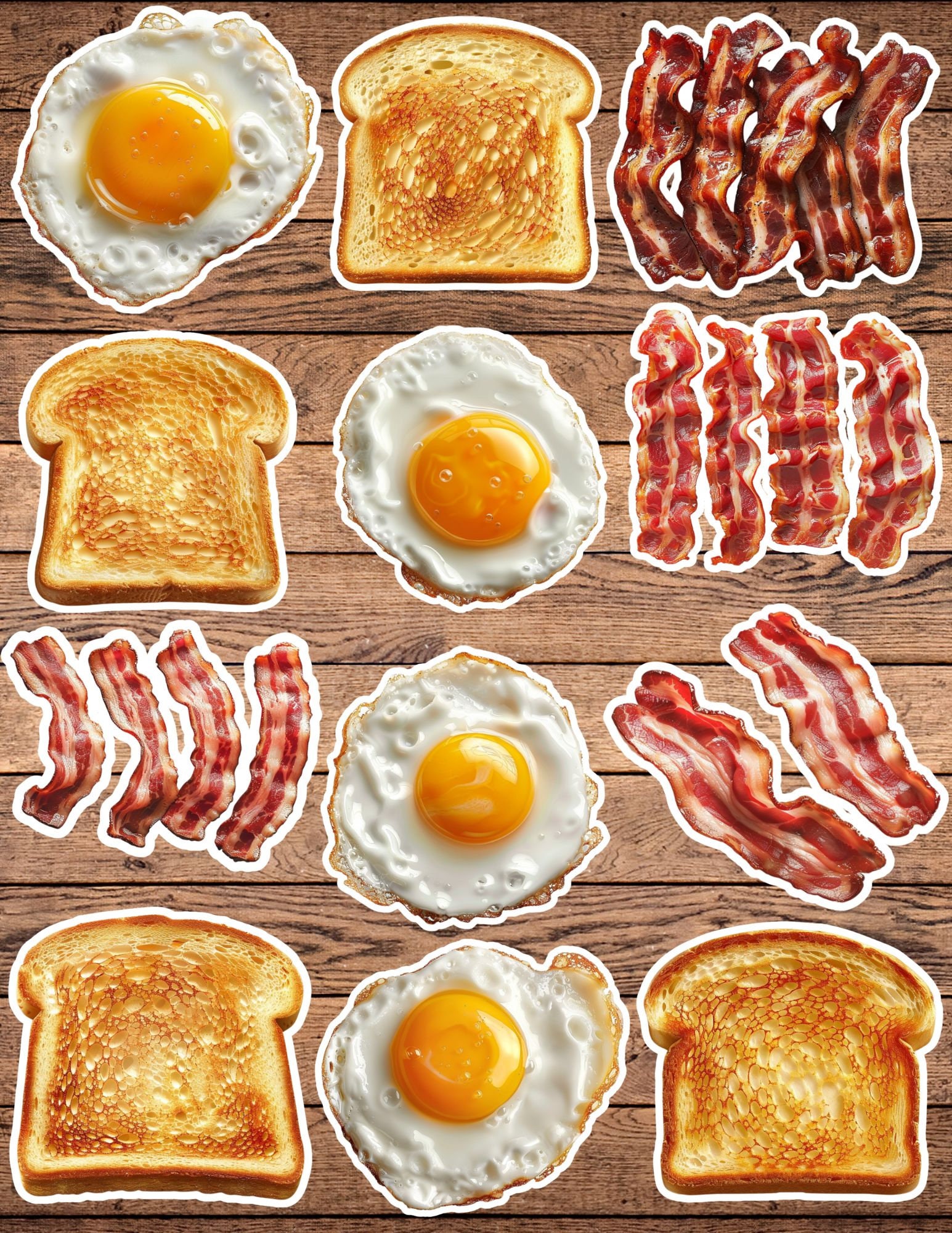 Breakfast Die Cut Sticker Set | Foodie Stickers, Laptop Decals - Etsy