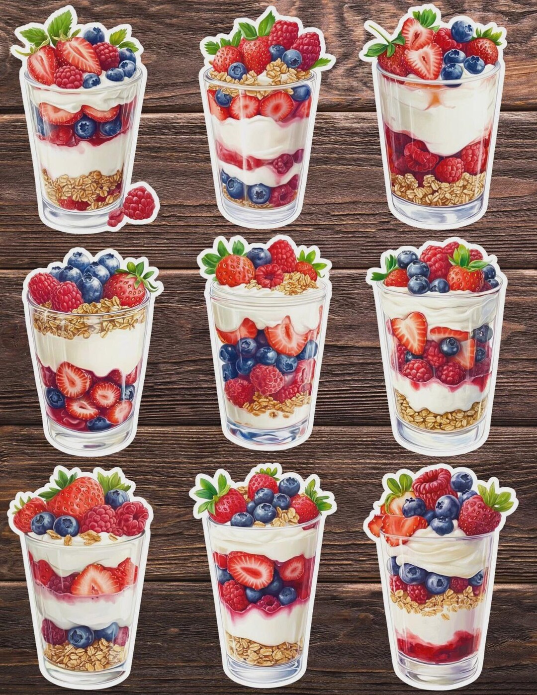 Parfait Vinyl Die Cut Sticker Set Funny Sticker Laptop Sticker Water ...