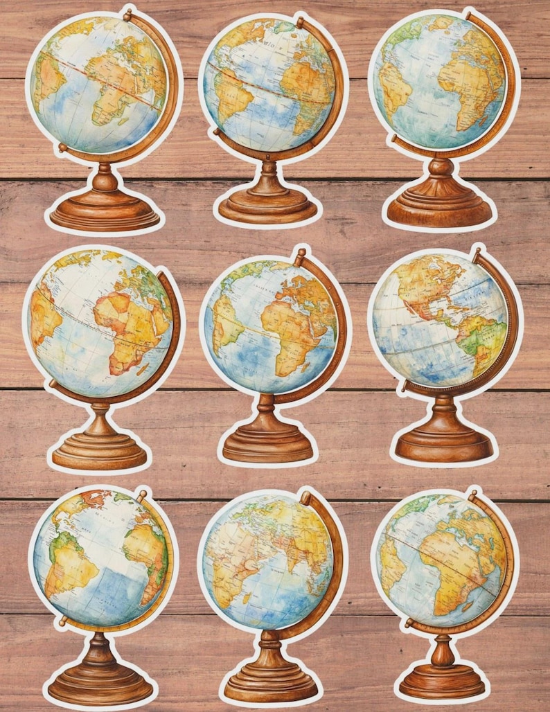 World Globe Vinyl Die Cut Sticker Set | Funny Sticker | Laptop Sticker ...