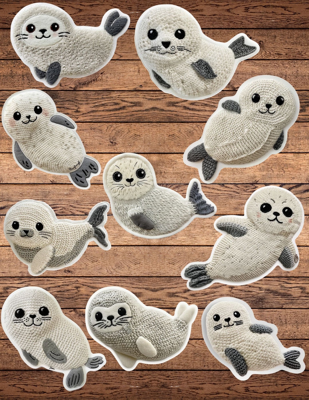 Cute Crochet Baby Seal Die Cut Sticker Set | Funny Sticker | Laptop ...