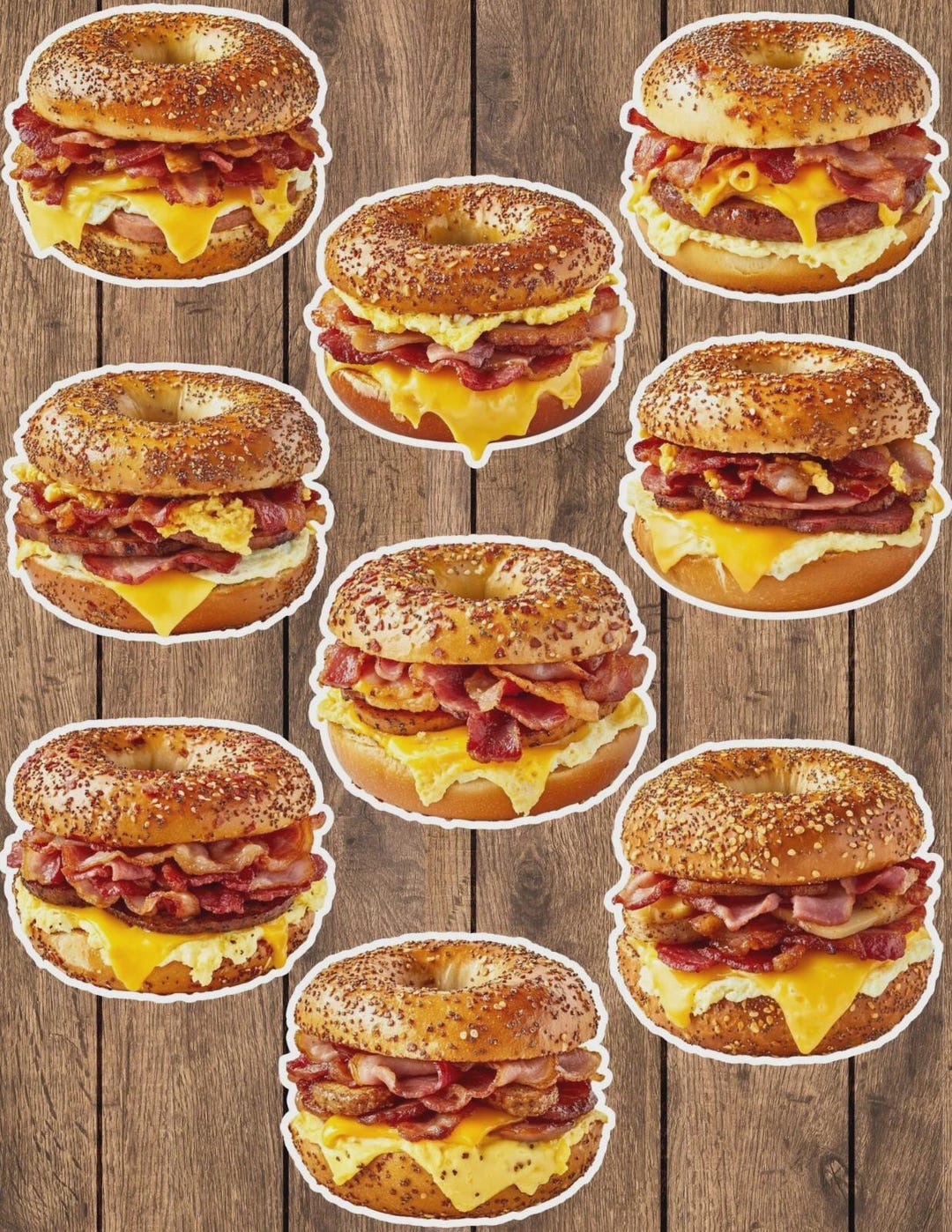 Bagel Breakfast Sandwich Die Cut Sticker Set | Funny Sticker | Laptop ...