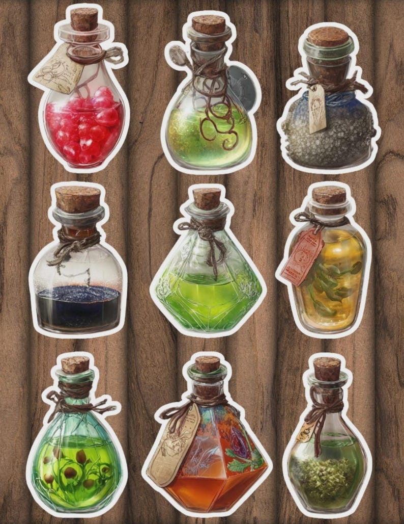 Potions Vinyl Die Cut Sticker Set | Funny Sticker | Laptop Sticker ...