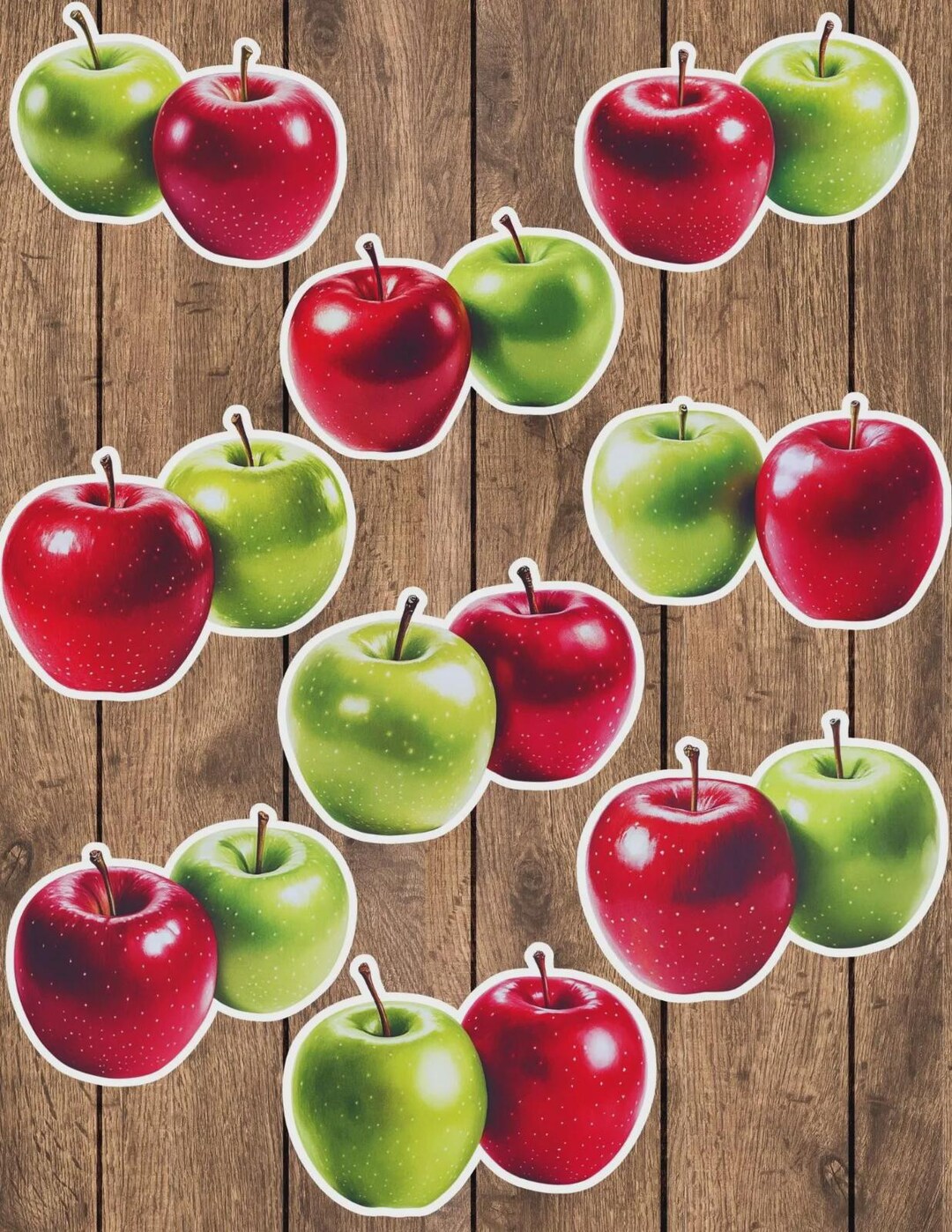 Red Green Apple Die Cut Vinyl Sticker Set | Funny Sticker | Laptop ...