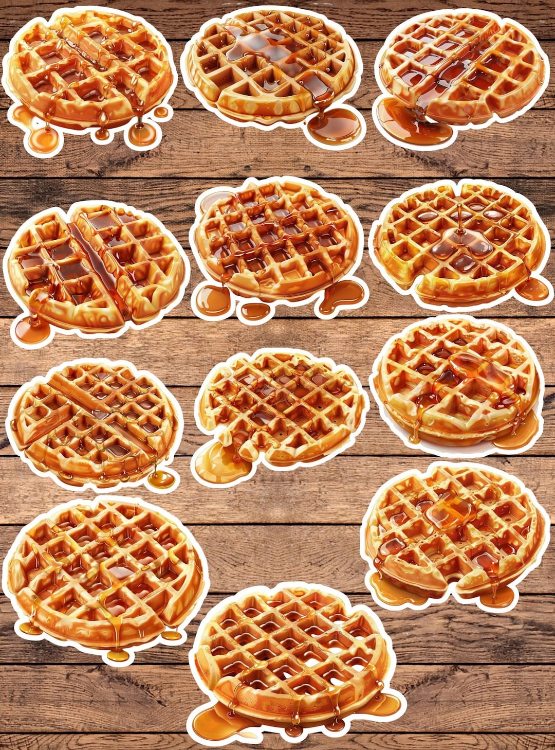 Waffle Sticker Set | Funny Sticker | Laptop Sticker | Water Bottle ...