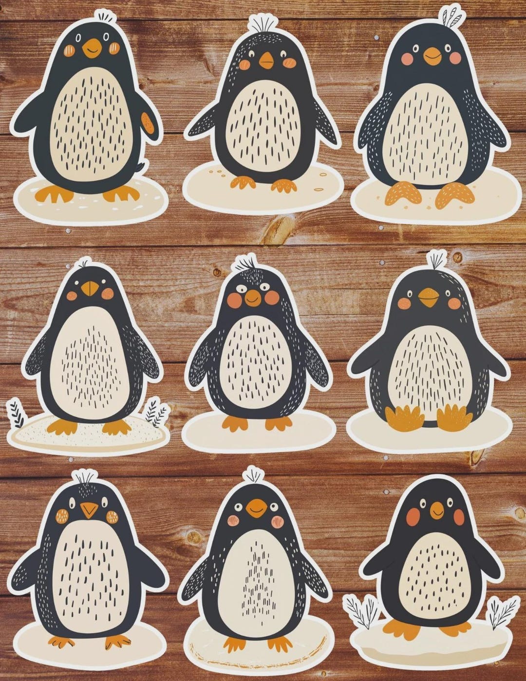 Simple Penguin Die Cut Vinyl Sticker Set | Funny Sticker | Laptop ...