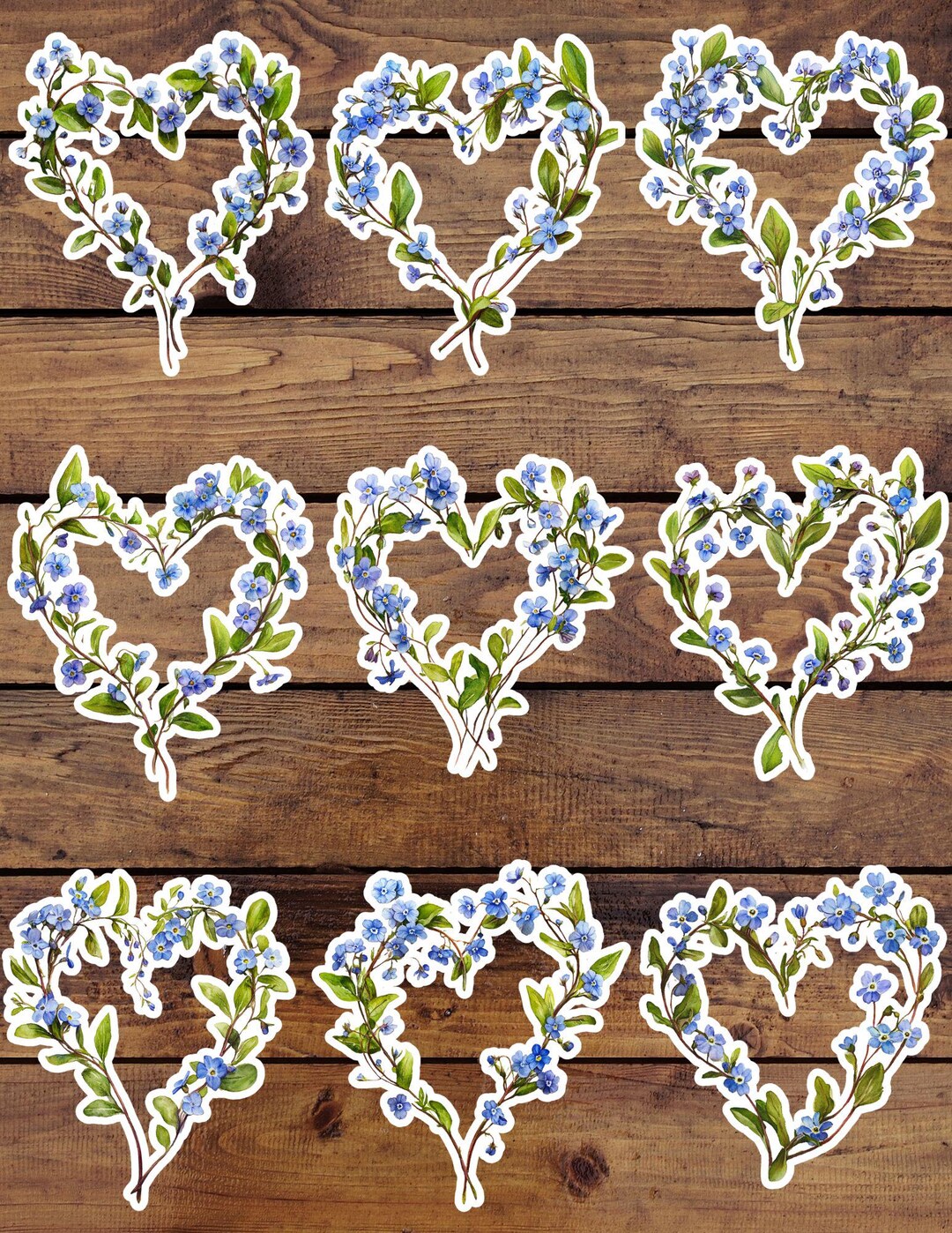 Forget Me Not Heart Sticker Set | Funny Sticker | Laptop Sticker ...