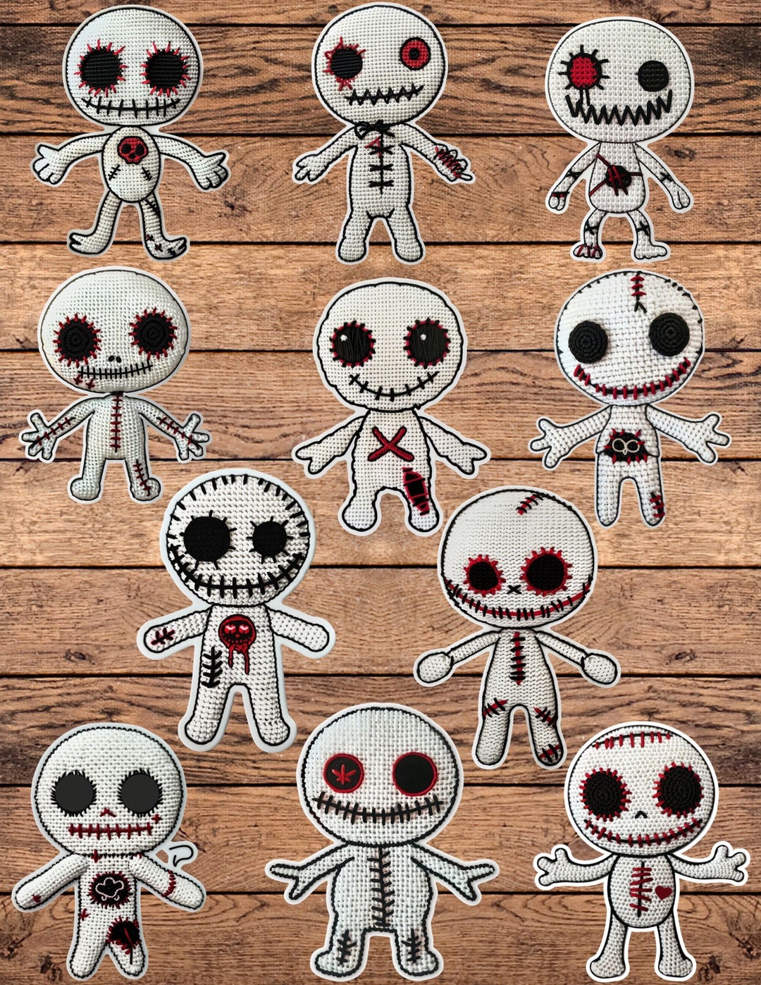 Cute Voodoo Doll Die Cut Vinyl Sticker Set – for Notebook, Laptop ...