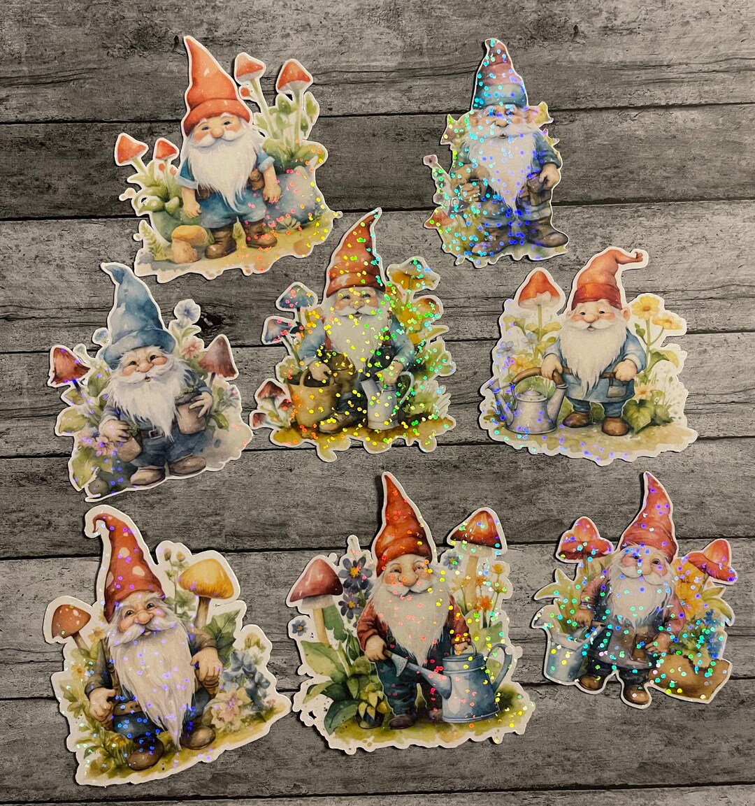 Holograpic Garden Gnome Sticker Set | Vinyl Sticker | Laptop Sticker ...