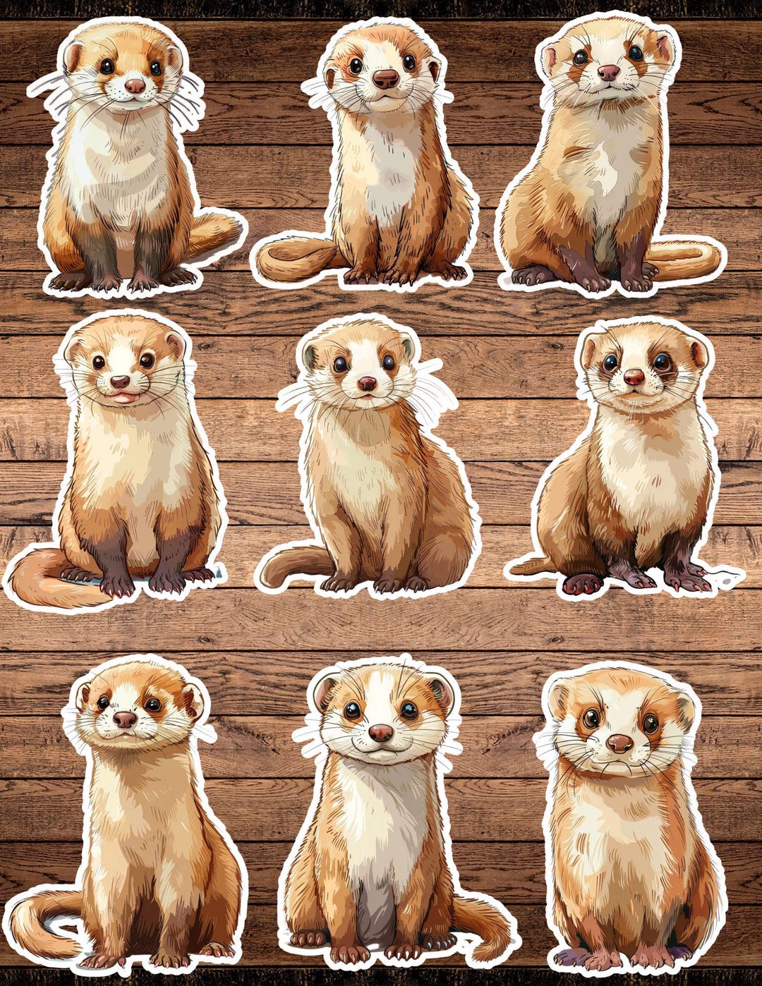 Ferret Sticker Set | Funny Sticker | Laptop Sticker | Water Bottle ...