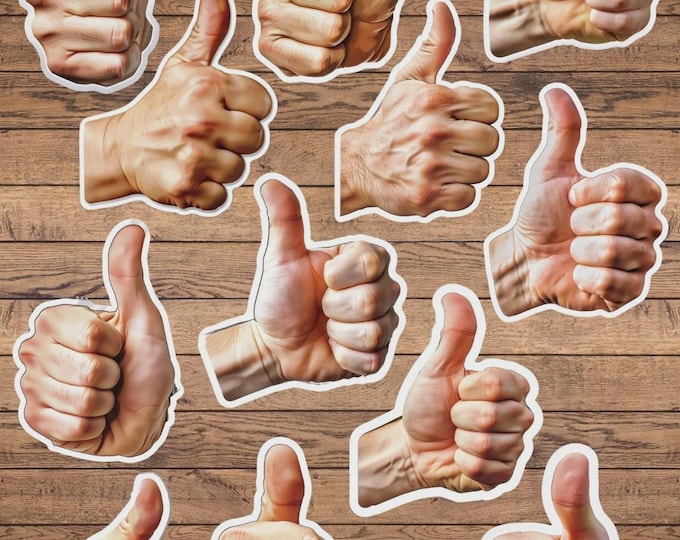 Thumbs up Vinyl Die Cut Sticker Set | Funny Sticker | Laptop Sticker ...