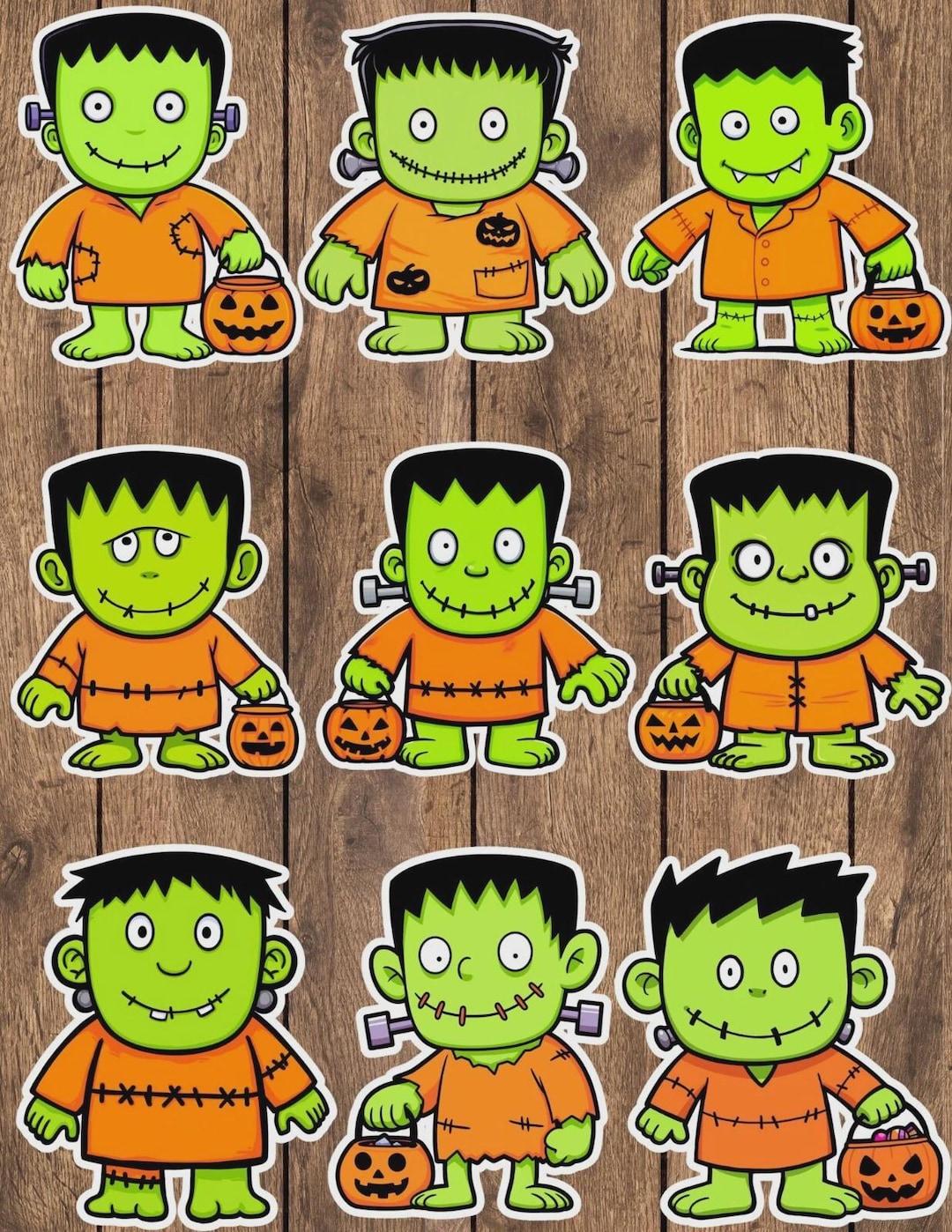 Cartoon Frankenstein Vinyl Sticker Set | Die Cut Funny Stickers - Etsy