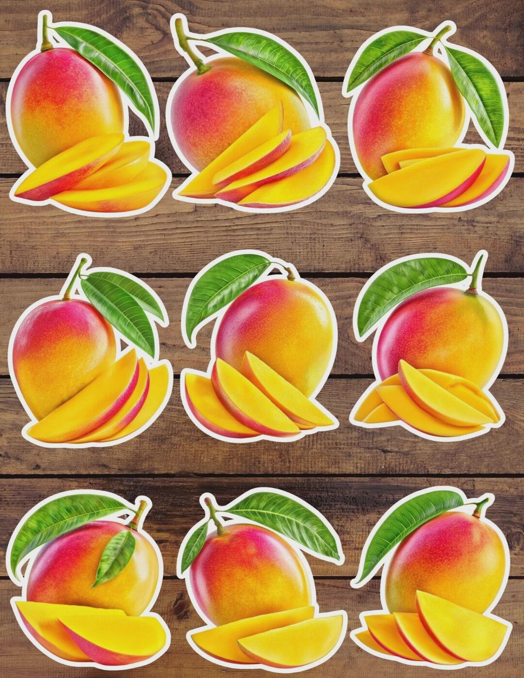 Mangoes Die Cut Vinyl Sticker Set – for Notebook, Laptop, Water Bottle ...