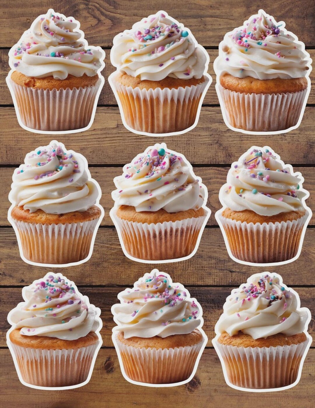 Vanilla Cupcake Vinyl Die Cut Sticker Set | Funny Sticker | Laptop ...