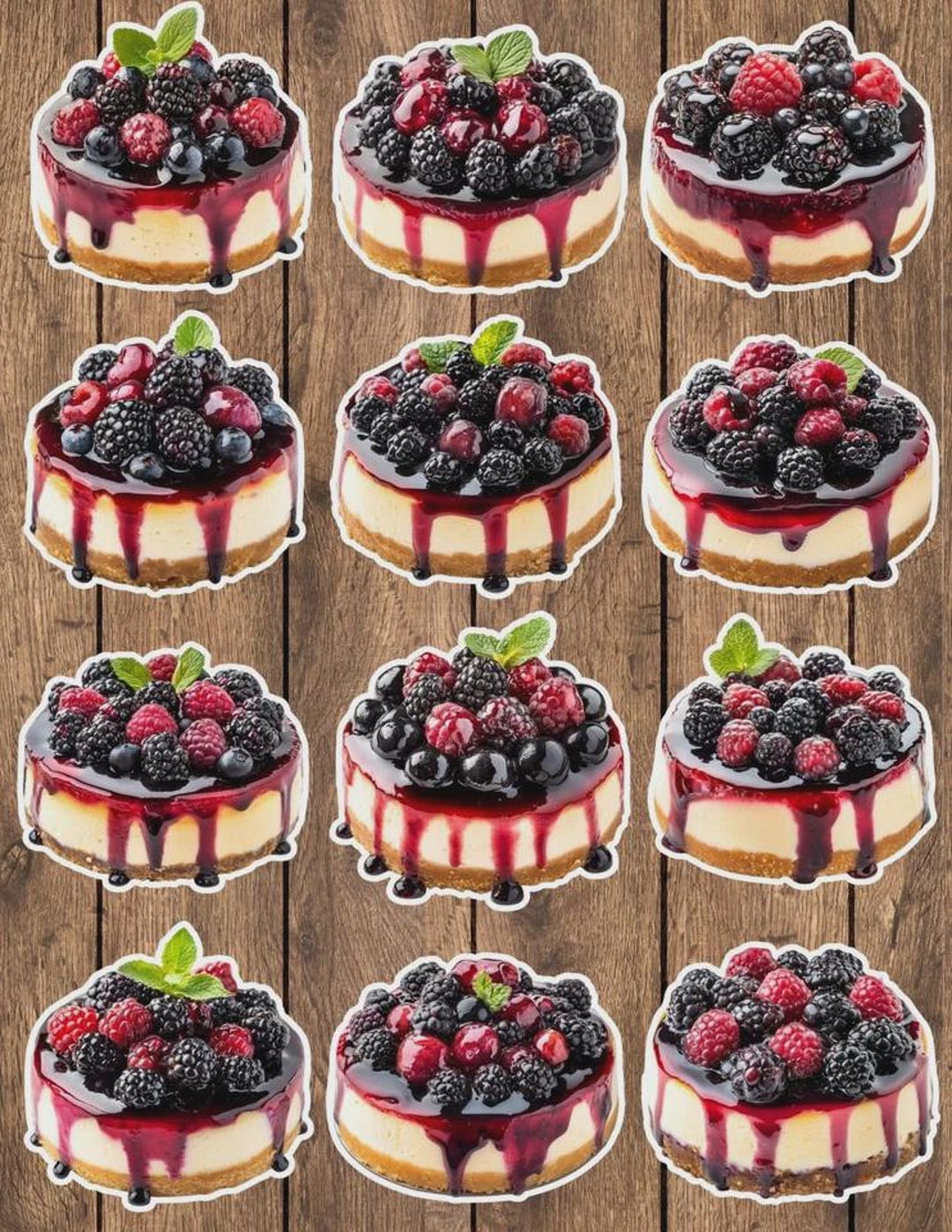 Berry Cheesecake Die Cut Vinyl Sticker Set | Funny Sticker | Laptop ...