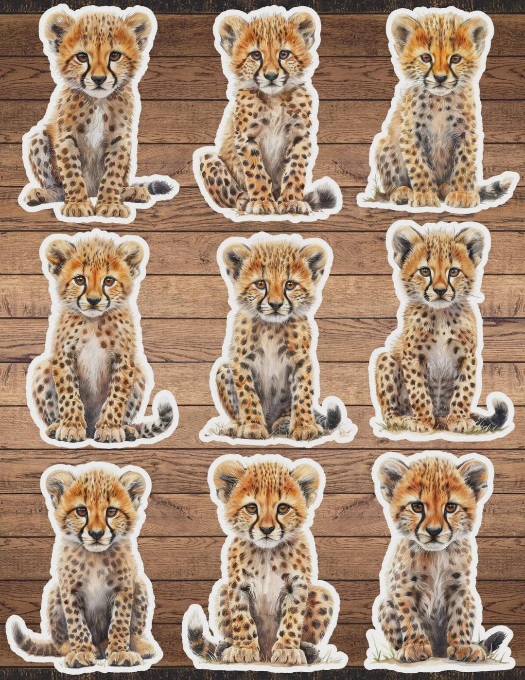 Baby Cheetah Vinyl Die Cut Sticker Set | Funny Sticker | Laptop Sticker ...