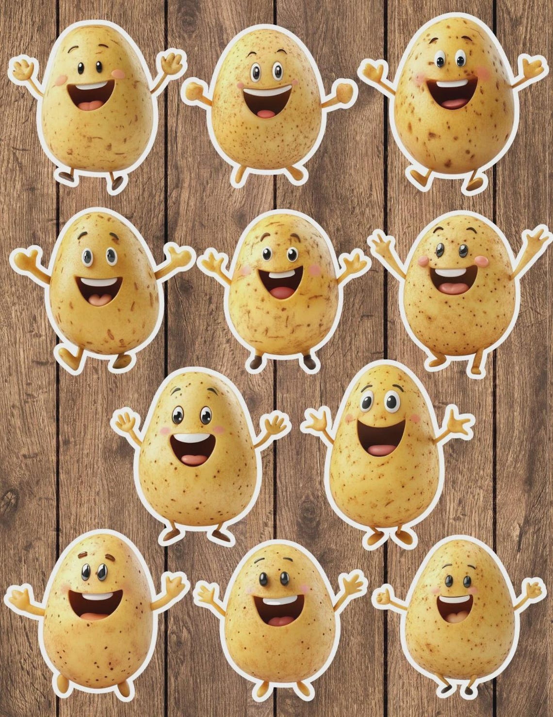 Happy Face Potato Die Cut Vinyl Sticker Set | Funny Sticker | Laptop ...