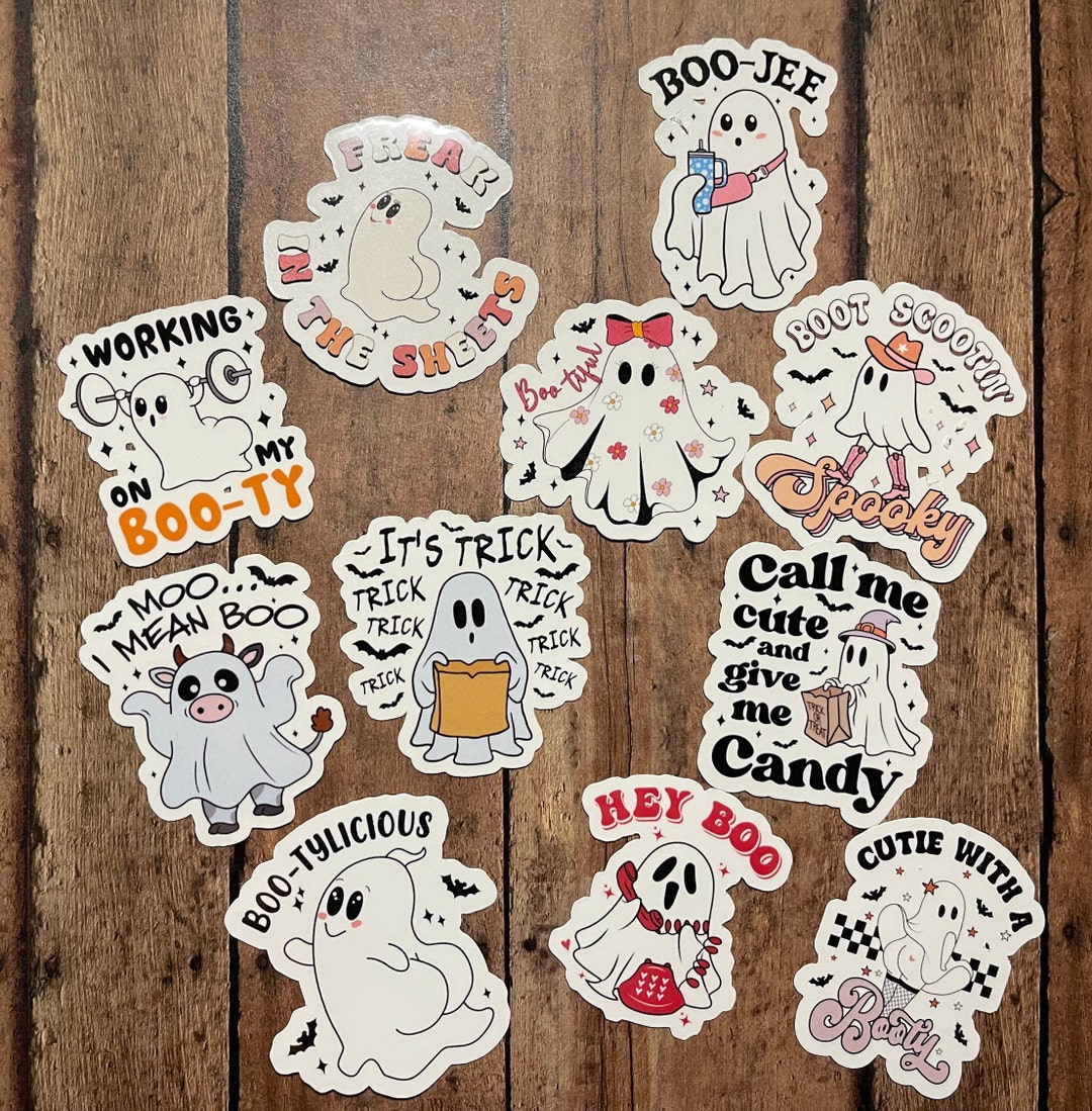 Funny Boo Halloween Sticker Set | Funny Sticker | Laptop Sticker ...