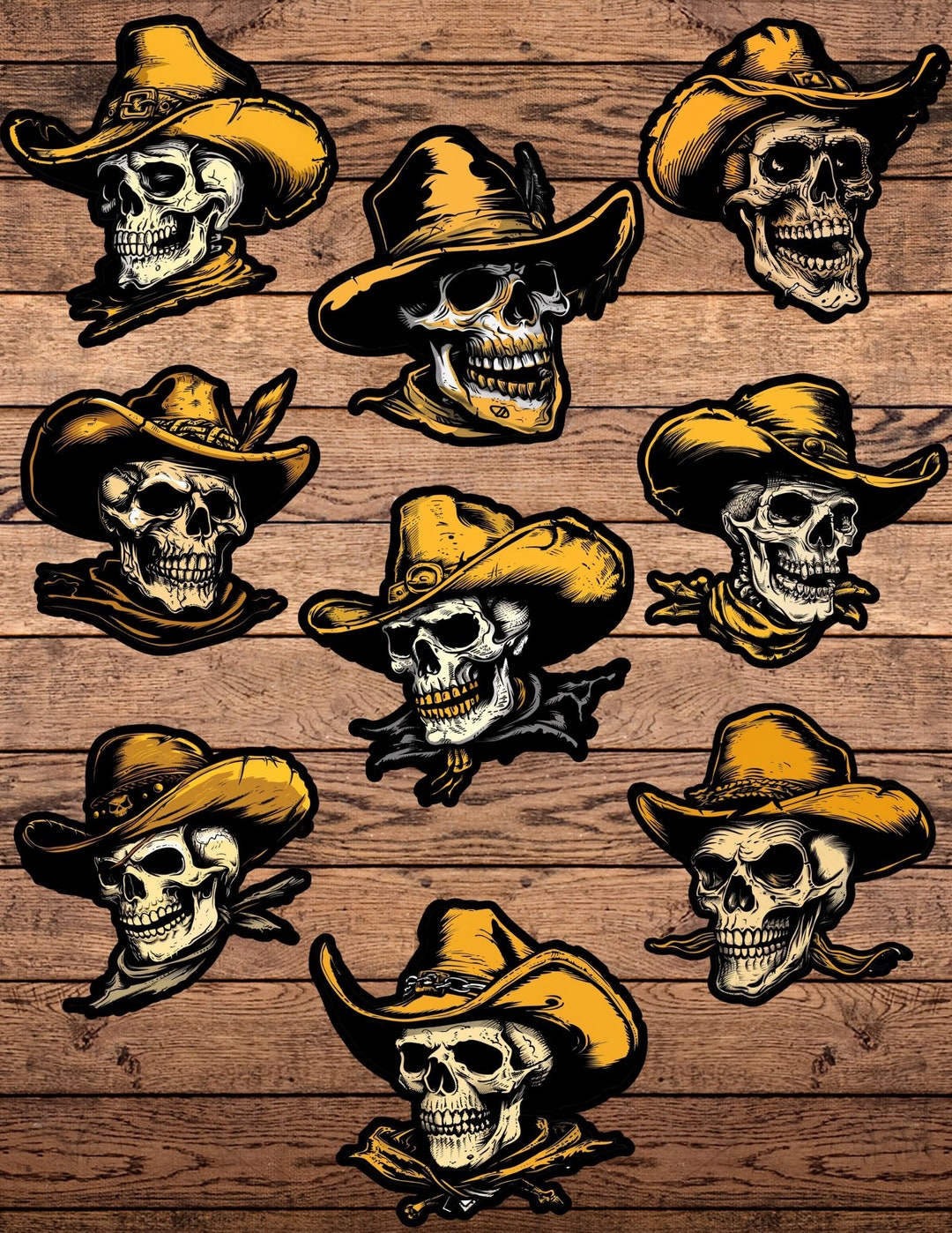 Cowboy Skeleton Die Cut Sticker Set | Funny Sticker | Laptop Sticker ...