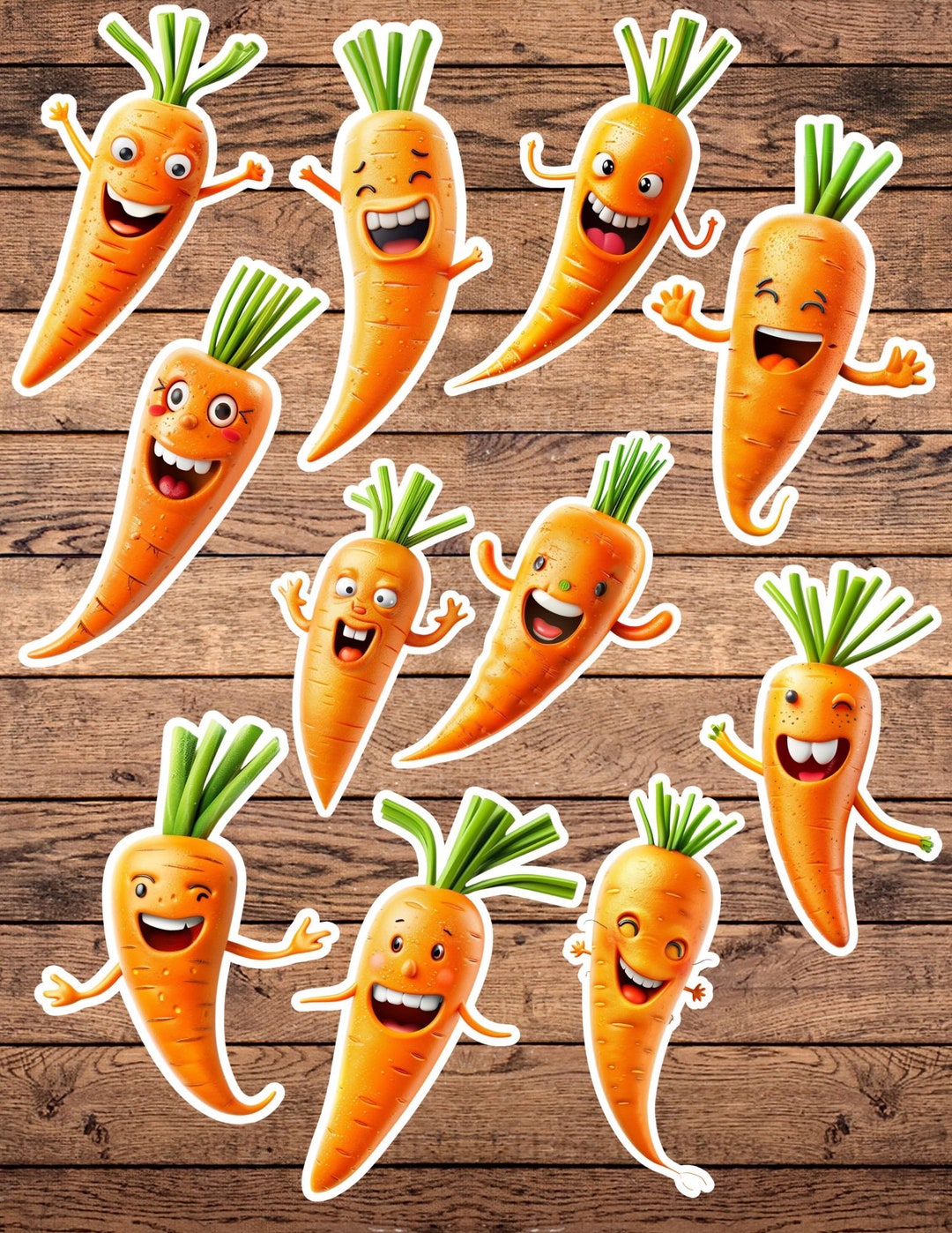 Silly Carrots Die Cut Sticker Set | Funny Sticker | Laptop Sticker ...