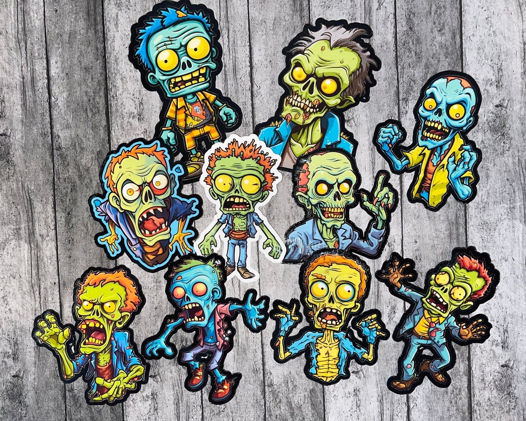 Colorful Cartoon Zombie Sticker Set Sticker Laptop Sticker Water Bottle ...
