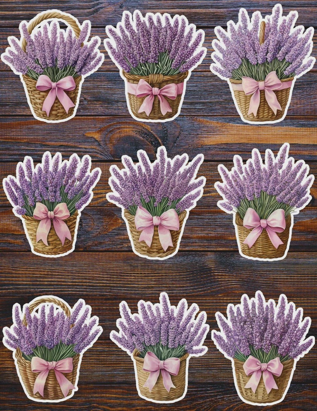Basket of Lavender Die Cut Vinyl Sticker Set | Funny Sticker | Laptop ...