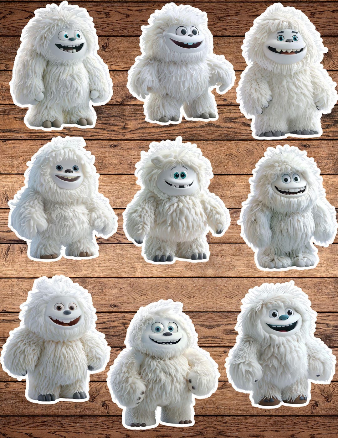 Fluffy Yeti Die Cut Vinyl Sticker Set | Funny Sticker | Laptop Sticker ...