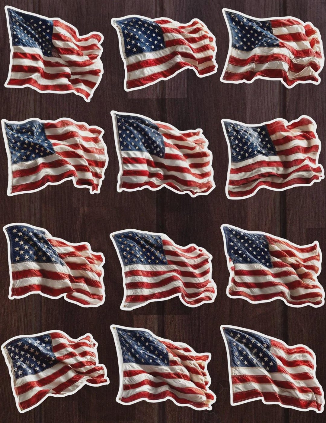 American Flag Die Cut Sticker Set | Funny Sticker | Laptop Sticker ...
