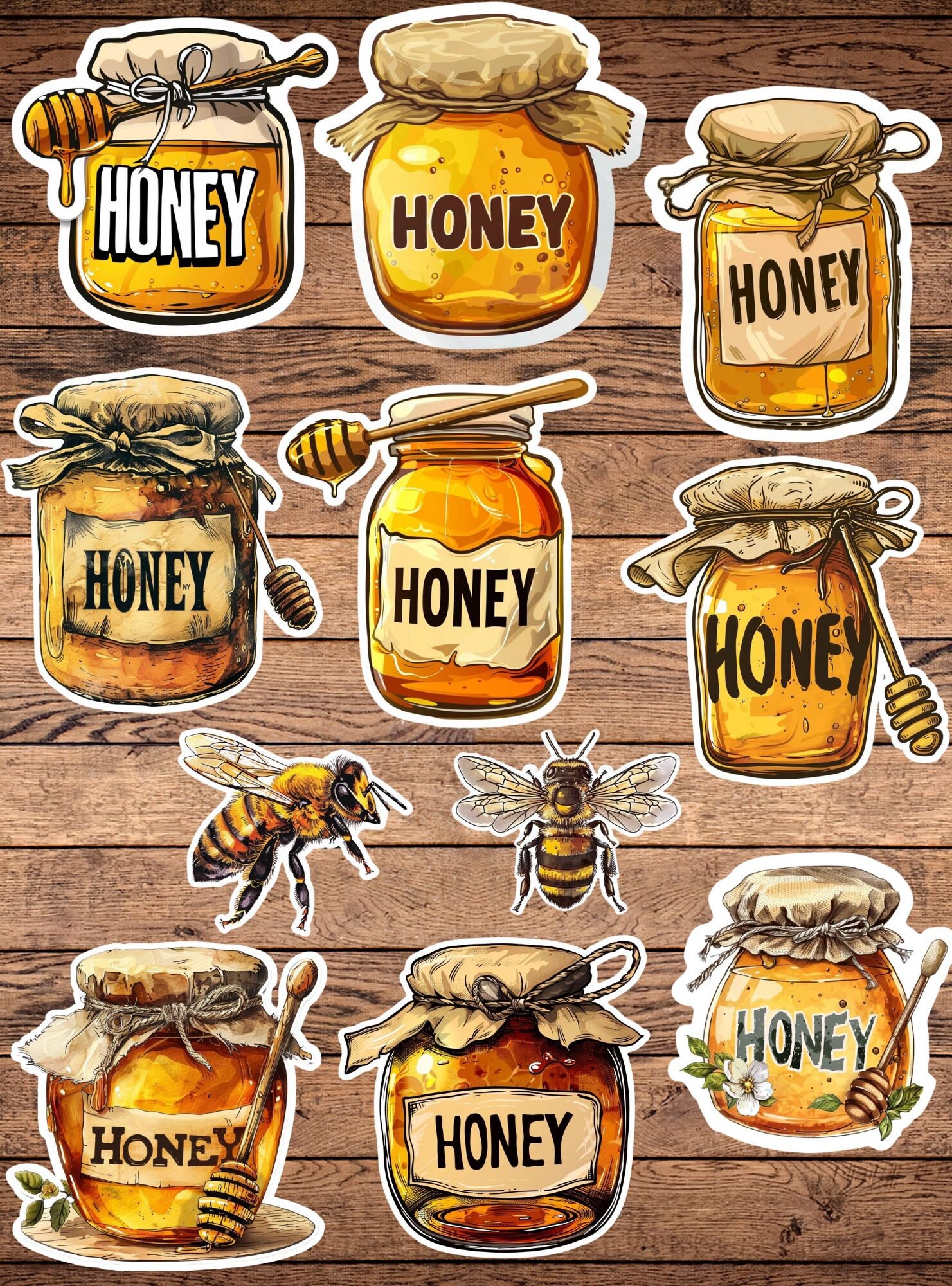 HONEY JAR Die Cut Sticker Set | Funny Sticker | Laptop Sticker | Water ...