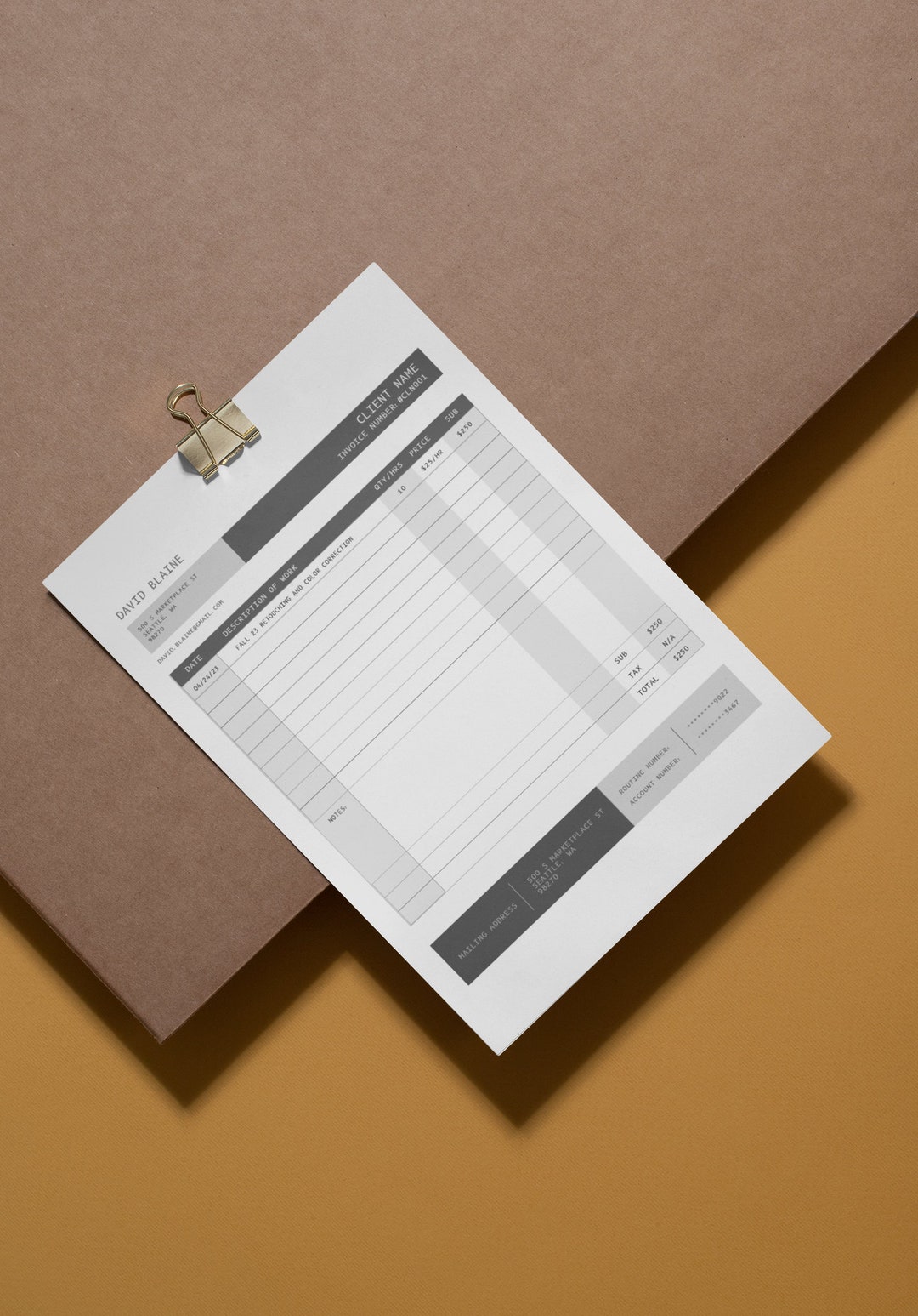 Modern Invoice Template | Printable Analog & Digital | Freelancer Kit ...