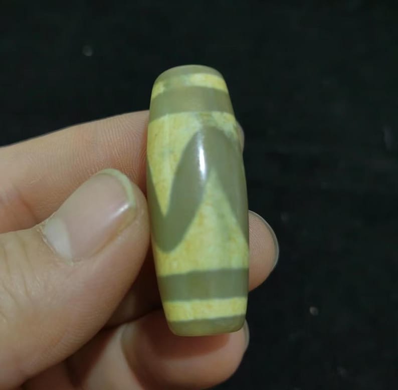 Natural Agate Tibetan Dzi Bead Pendant, Amulet Charm - Etsy UK