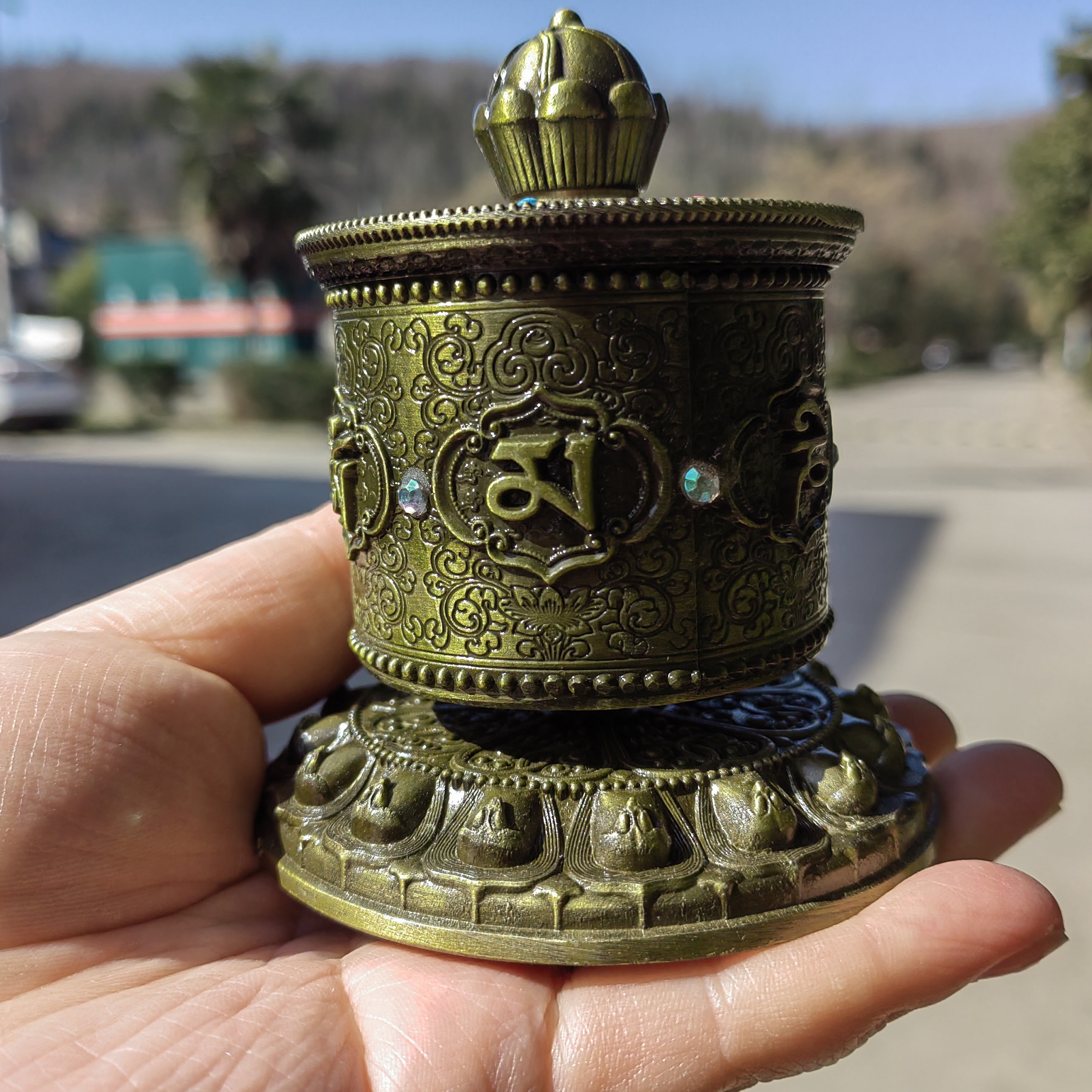 Tibetan Buddhist Handcrafted Prayer Wheel Wall Hanging Nepal Om Mani ...