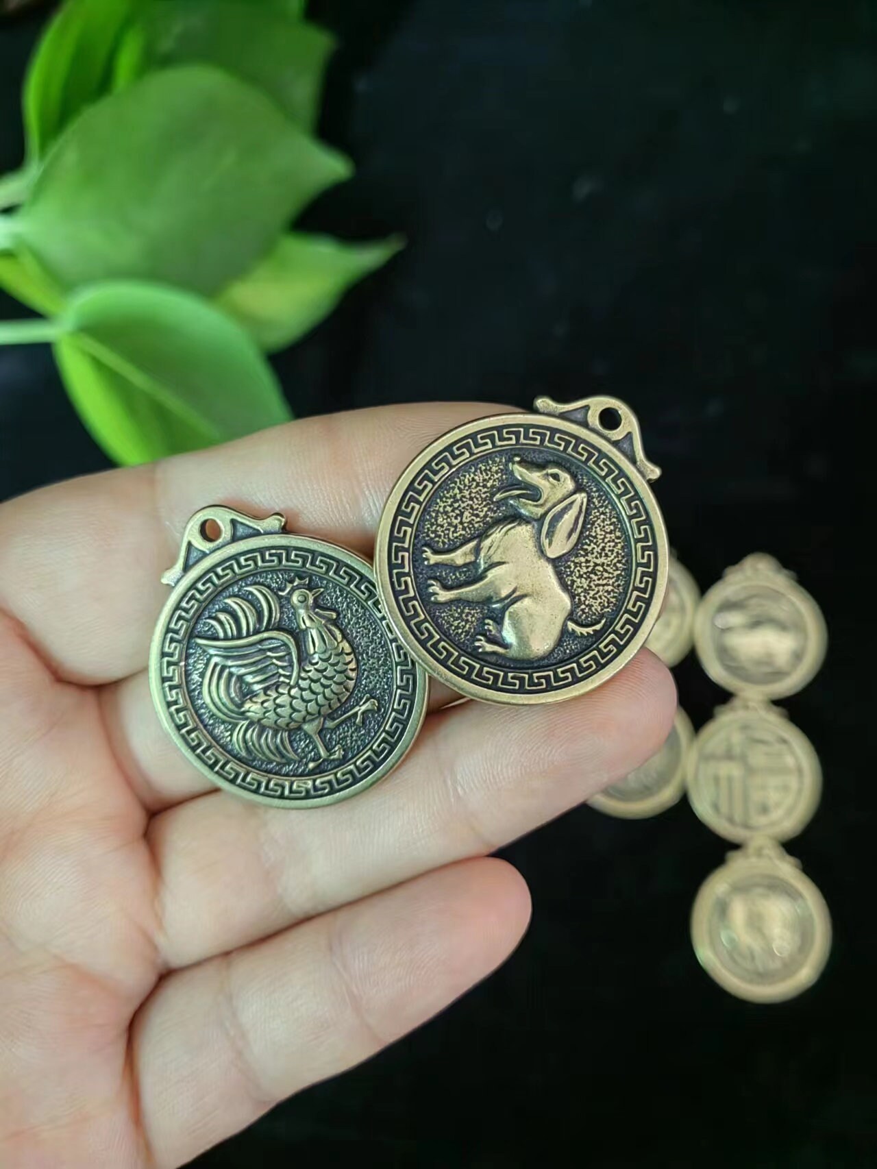 12-piece Set Chinese Zodiac Brass Pendant Metal Amulet Magic - Etsy