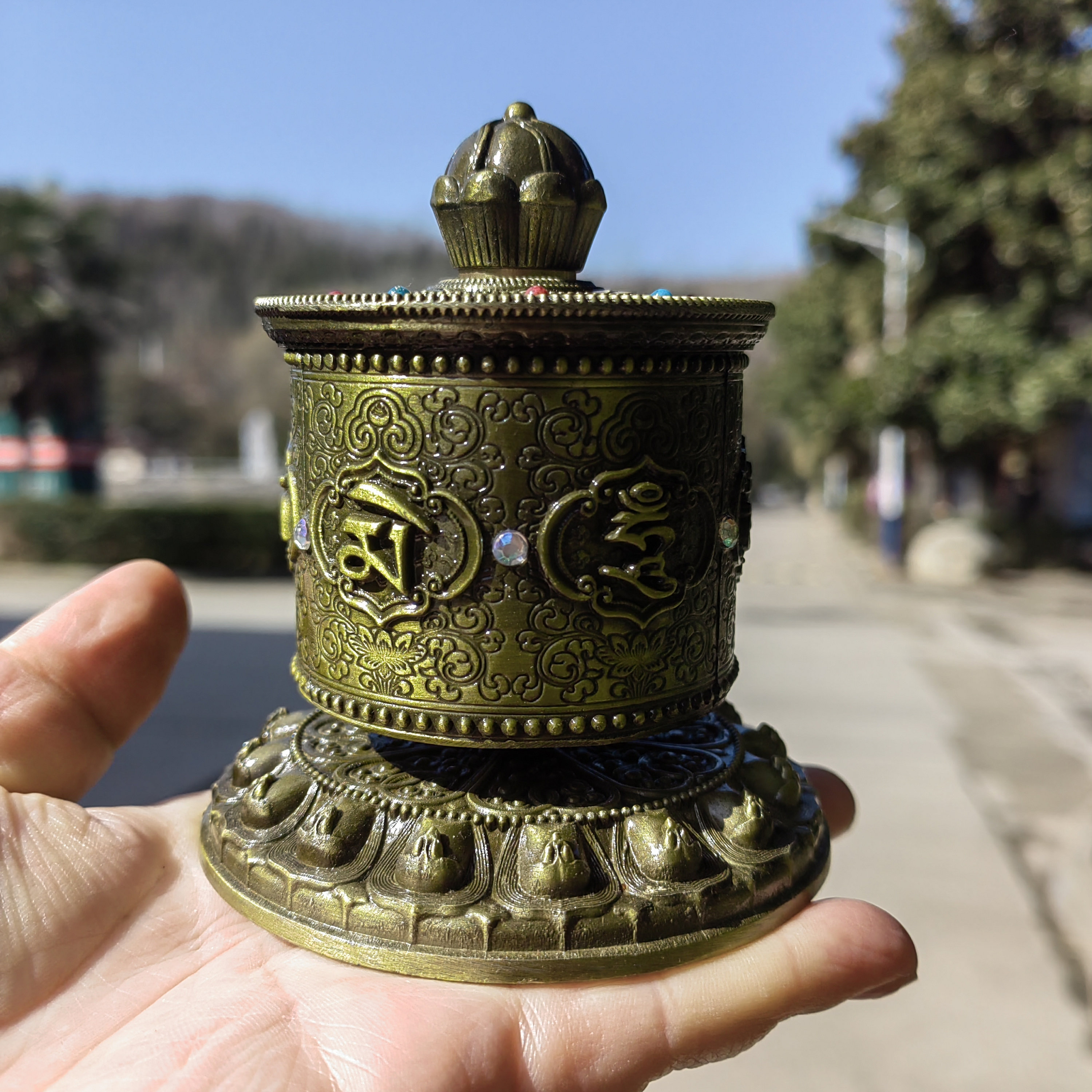 Tibetan Buddhist Handcrafted Prayer Wheel Wall Hanging Nepal Om Mani ...