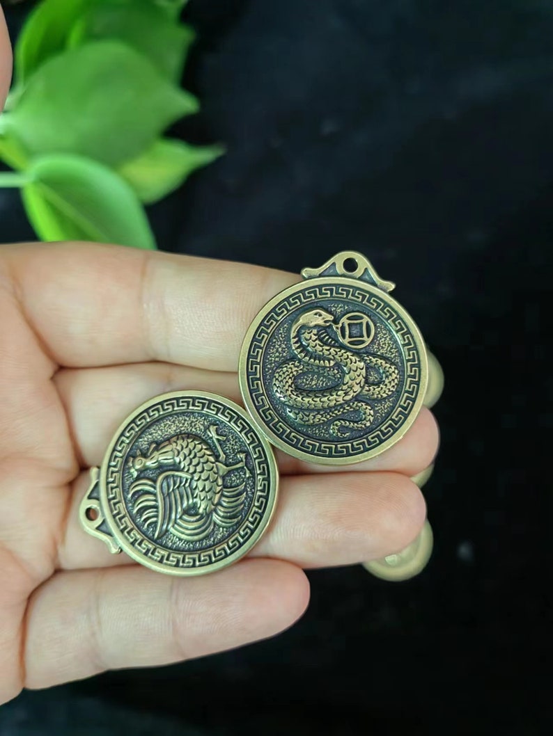 12-piece Set Chinese Zodiac Brass Pendant Metal Amulet Magic - Etsy