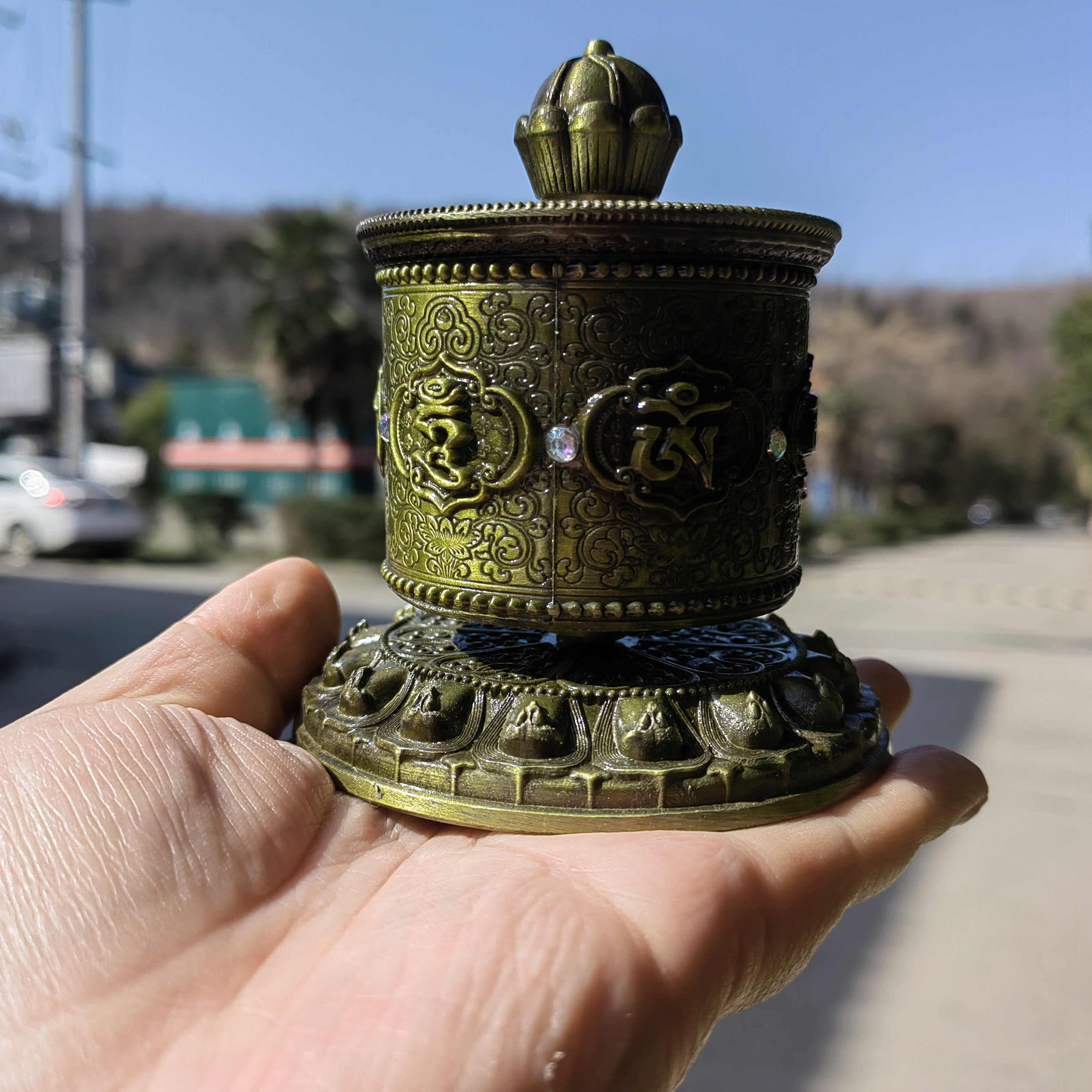 Tibetan Buddhist Handcrafted Prayer Wheel Wall Hanging Nepal Om Mani ...