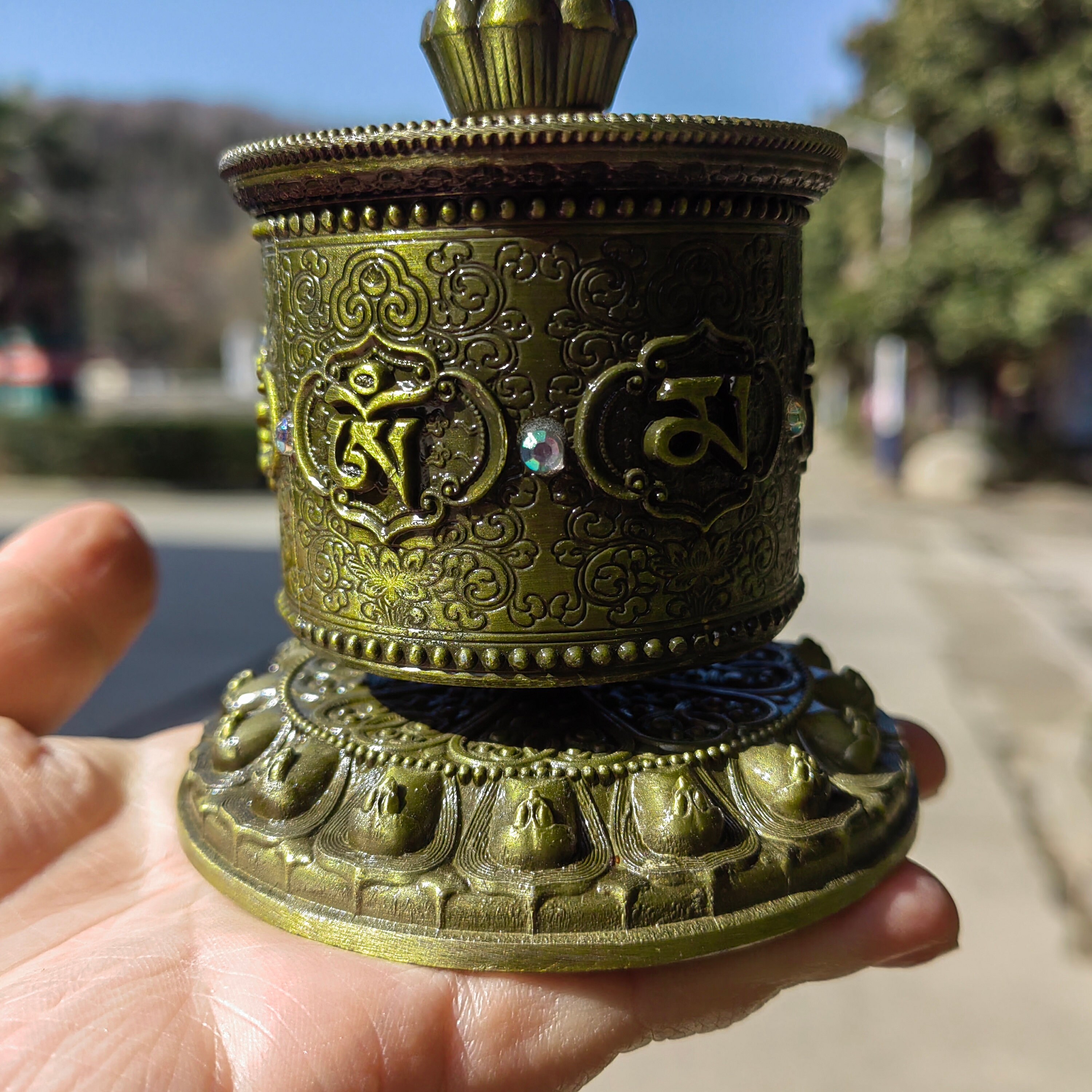 Tibetan Buddhist Handcrafted Prayer Wheel Wall Hanging Nepal Om Mani ...