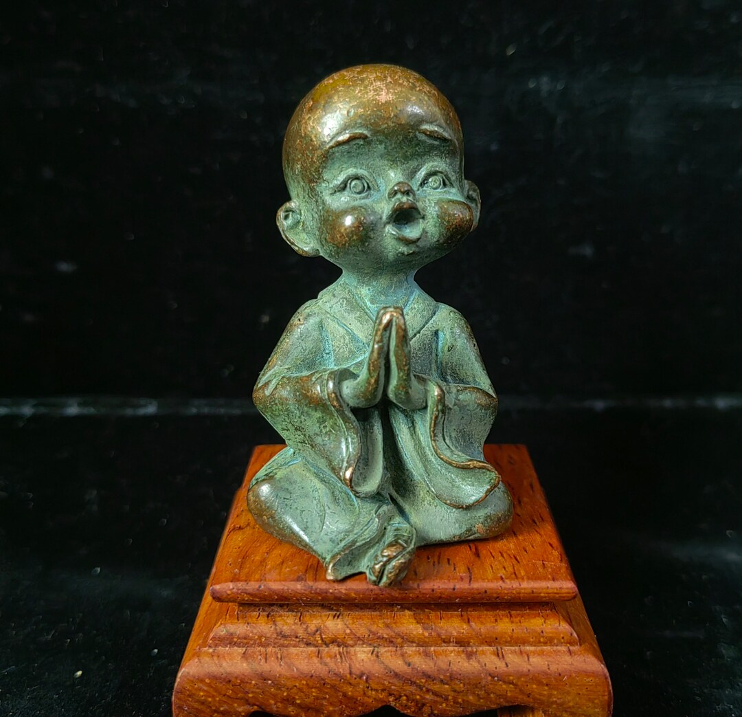 Sitting Buddha Buddhist Antique Brass Mini Dharma Buddha Peace Zen ...