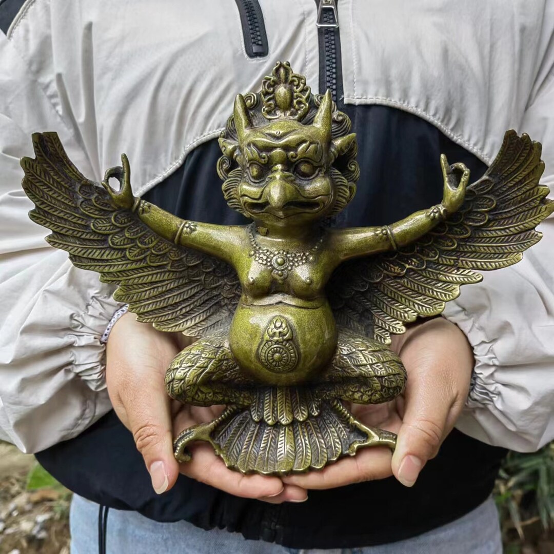 Tibet Tantric Sect Bronze Redpoll Winged Garuda Bird Eagle Buddha ...