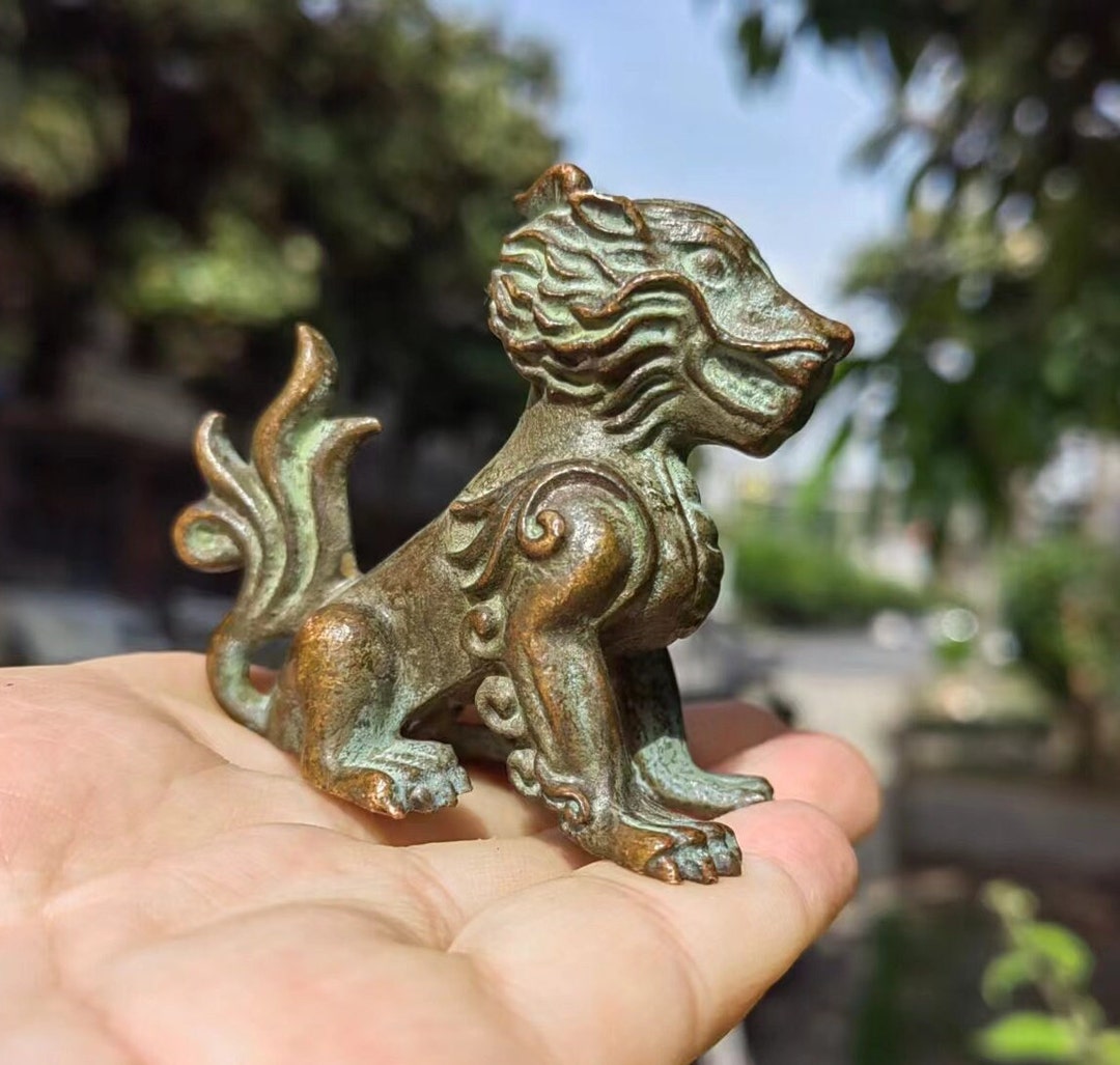 Copper Chi Lin Statue qi Lin Figurine,beast the Sacred Dragon Horse in ...