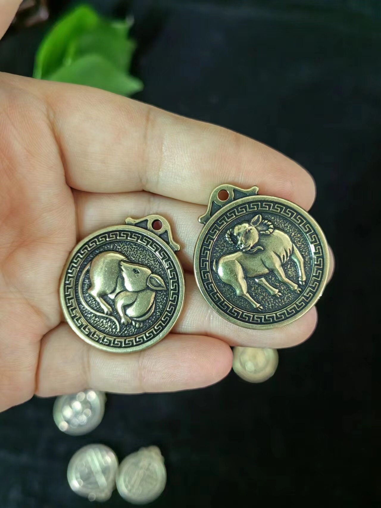 12-piece Set Chinese Zodiac Brass Pendant Metal Amulet Magic - Etsy