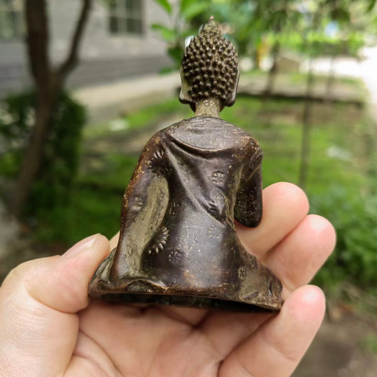 Copper Buddha Statue Outdoor,altar Bookshelf Desktop Brings Good Luck ...