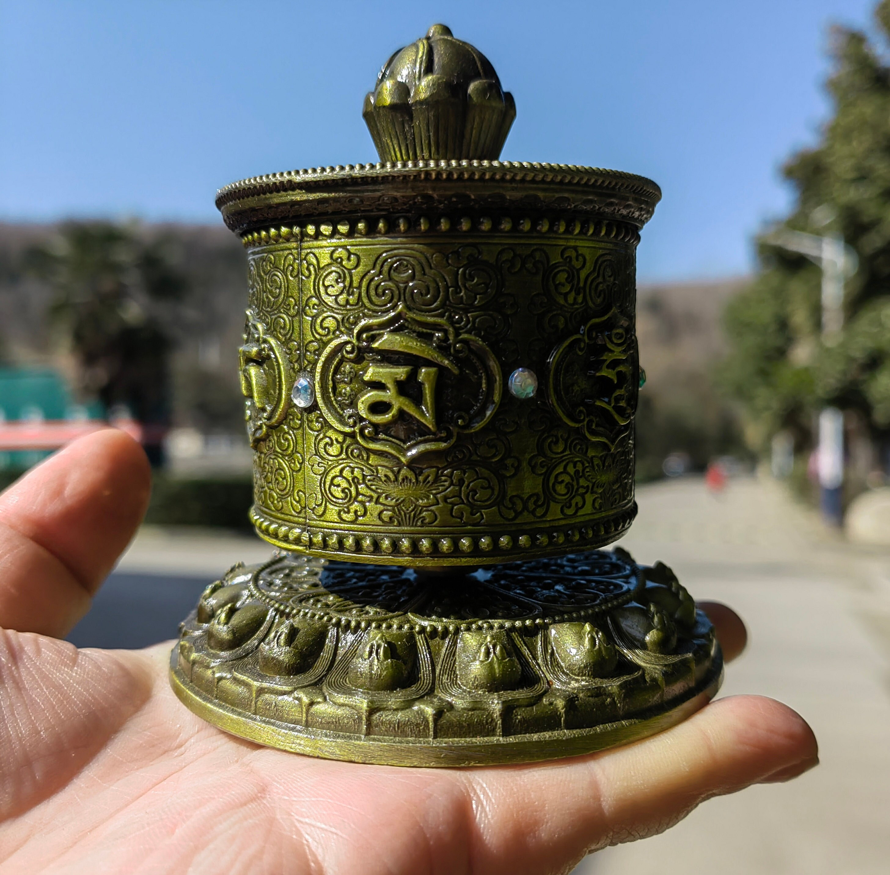 Tibetan Buddhist Handcrafted Prayer Wheel Wall Hanging Nepal Om Mani ...
