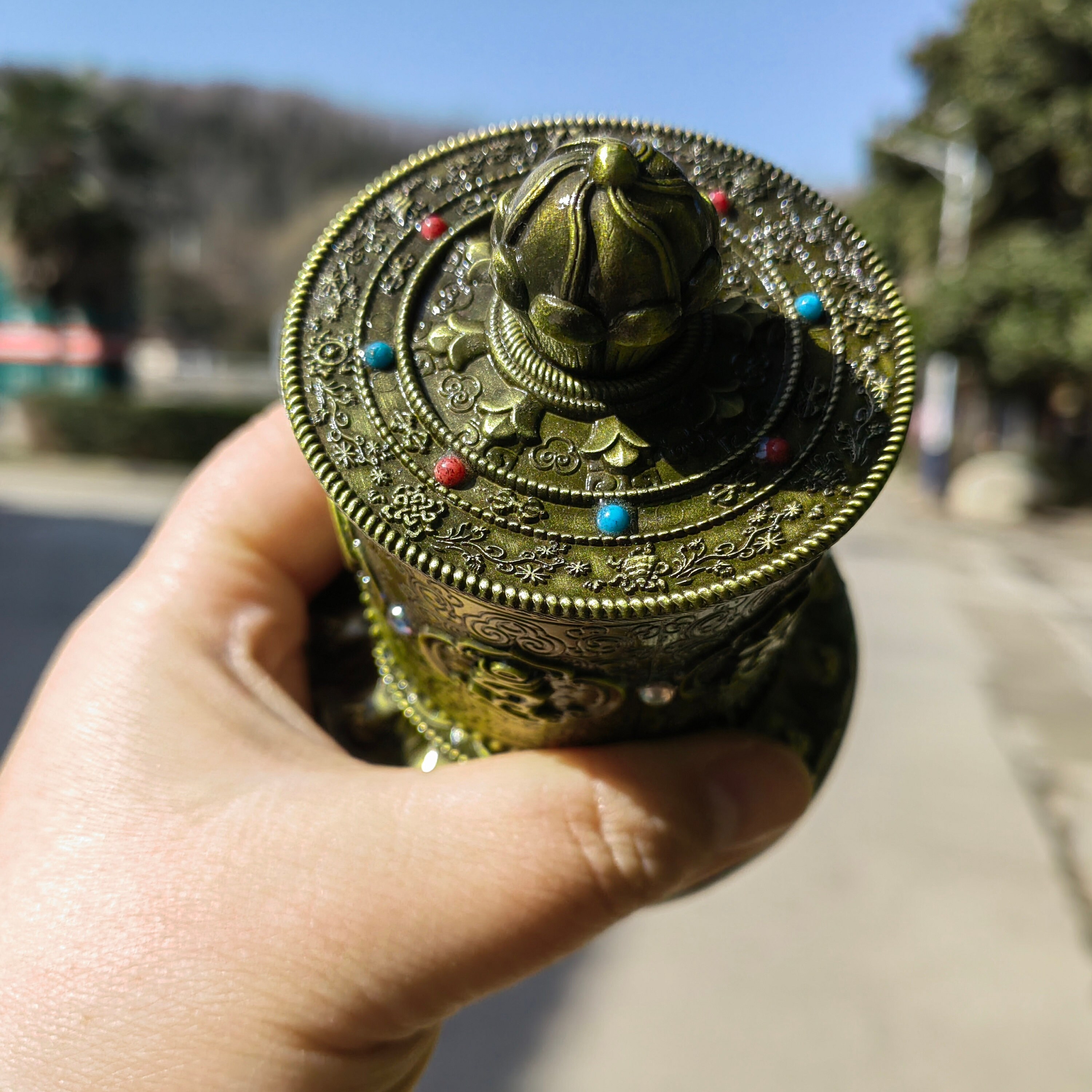 Tibetan Buddhist Handcrafted Prayer Wheel Wall Hanging Nepal Om Mani ...