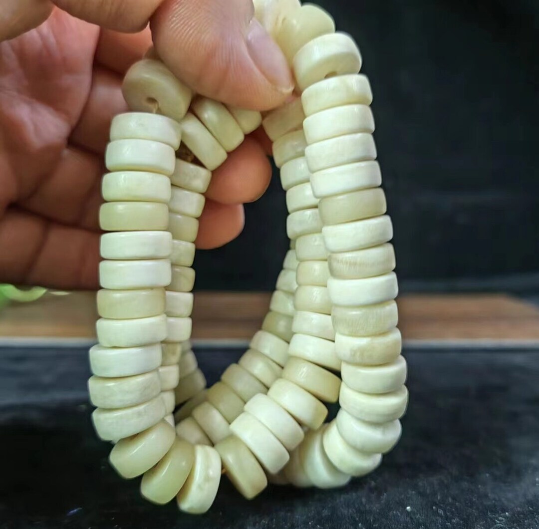 Yak Bone Mala Prayer Beads - Nepalese Buddhist Rosary Necklace - Etsy