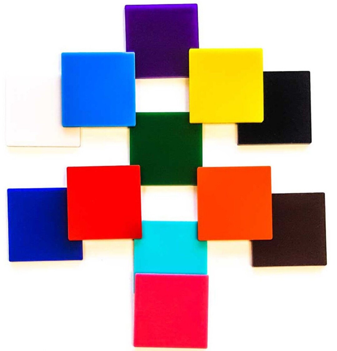 Acrylic Perspex Square Shapes Color Acrylic Squares Sheet Piece 10mm to ...