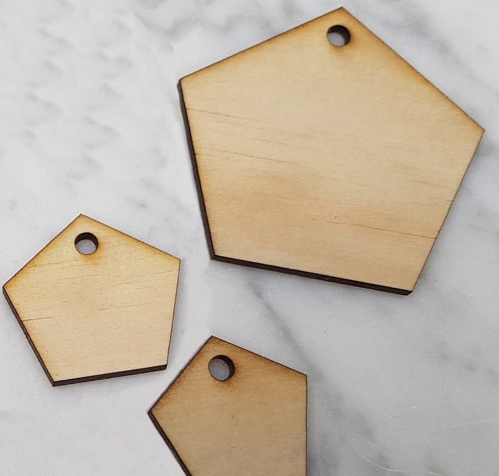 MDF Wood Base Pentagon Shape 3mm Thick 10mm to 100mm Diameter Timber ...