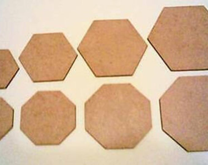 MDF Wooden Hexagon Shape DIY Raw Cut Out Art Laser Cut Timber Hexagon ...