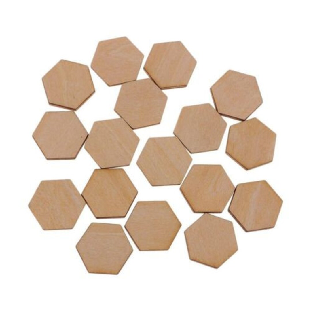 MDF Wood Base Hexagon Wooden Embellishment for Crafting Sewing ...