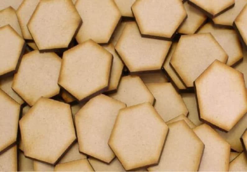 MDF Wood Base Disk HEX Shape 3mm Thick 10mm to 100mm Wood Timber ...