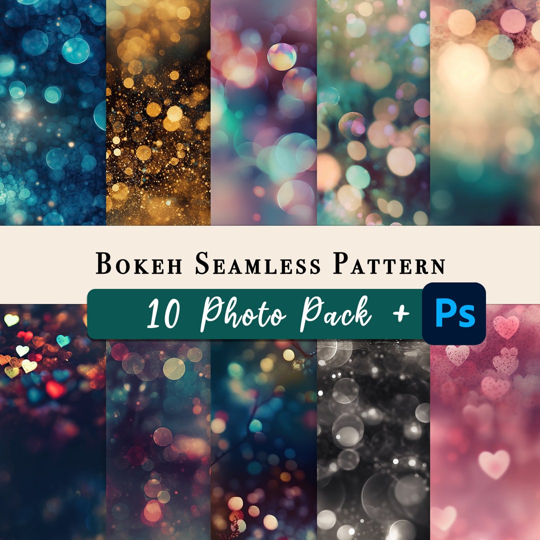 Bokeh Seamless Photos, Photoshop Brush & Pattern Pack | Digital Paper ...